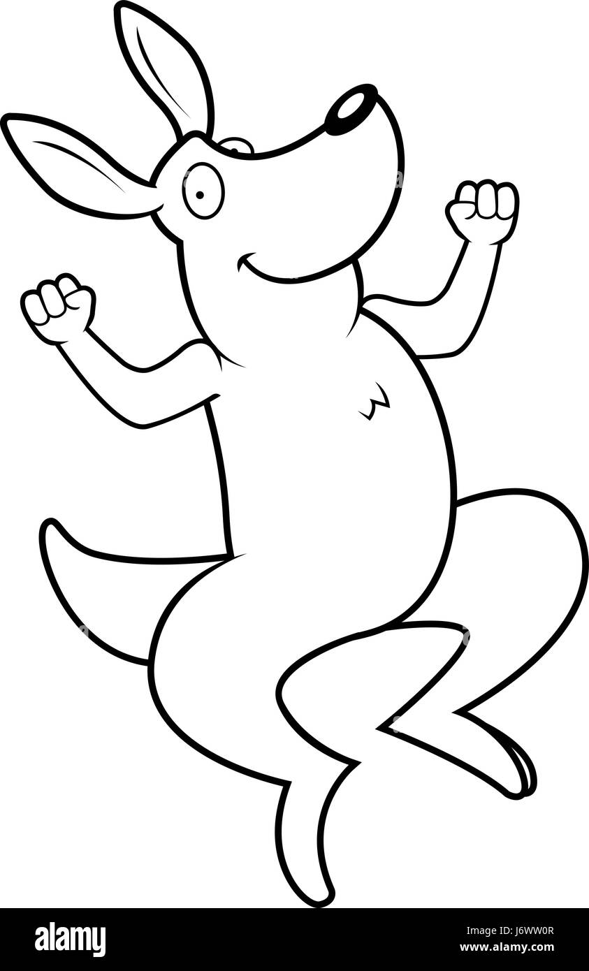 A happy cartoon kangaroo jumping and smiling Stock Vector Image & Art ...