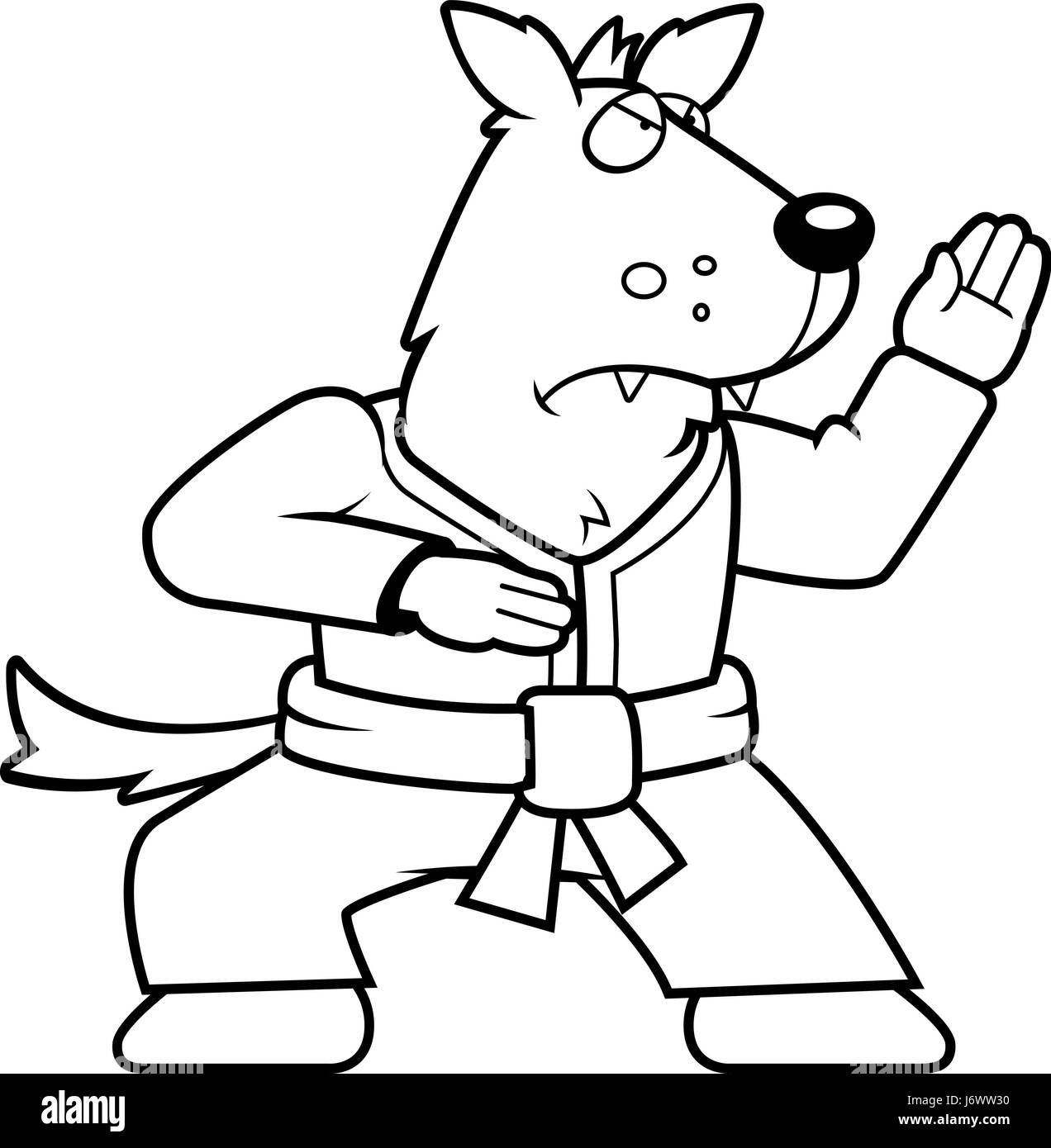 A cartoon wolf doing karate in a gi Stock Vector Image & Art - Alamy
