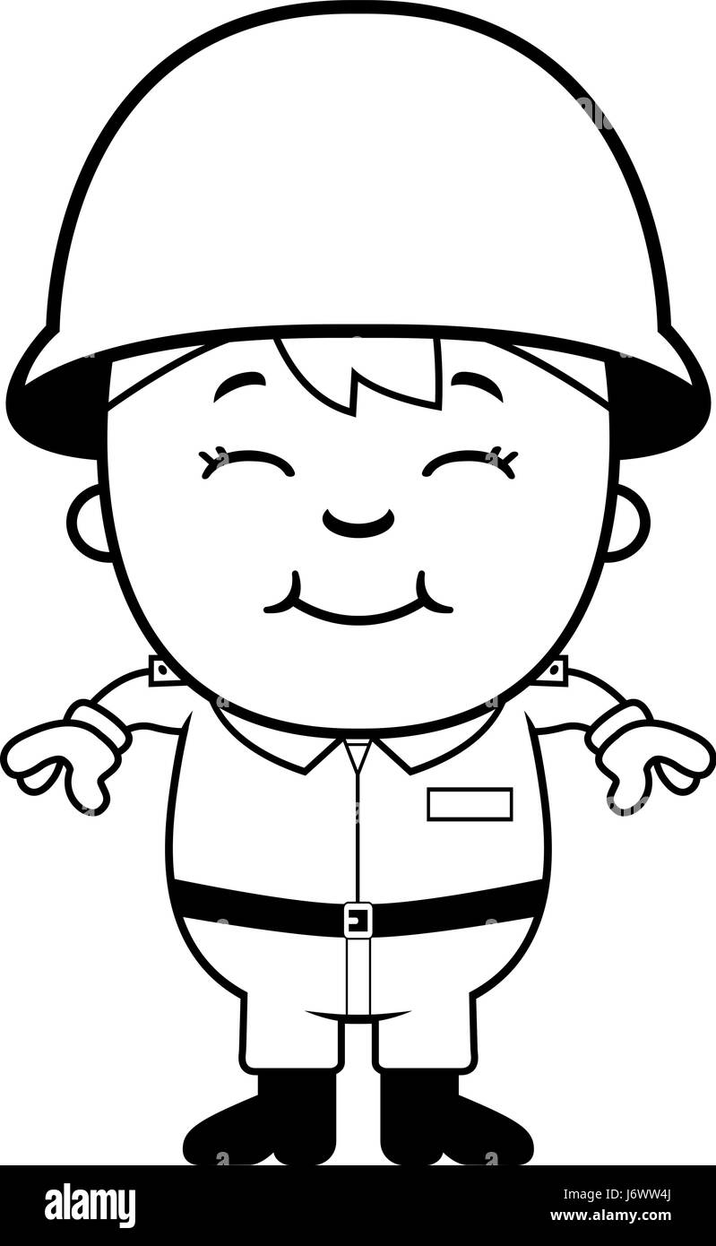 Cartoon illustration army soldier smiling hi-res stock photography and ...