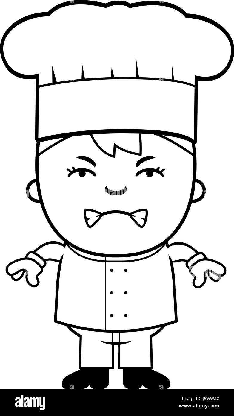 A cartoon illustration of a boy chef looking angry Stock Vector Image ...