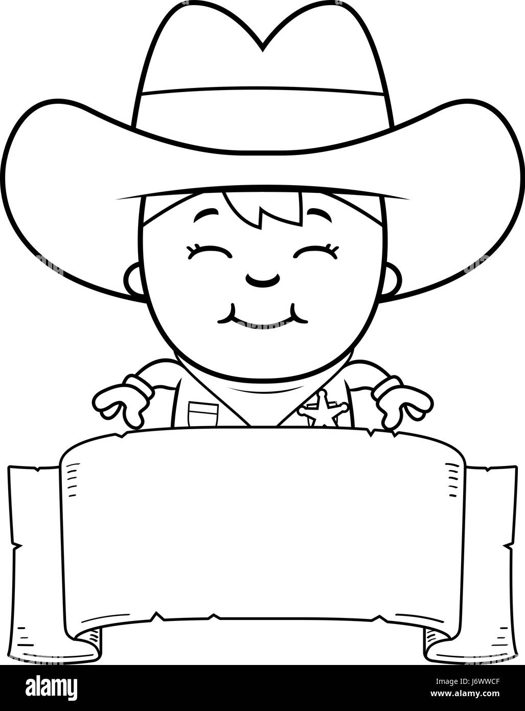 Little cowboy illustration Black and White Stock Photos & Images - Alamy