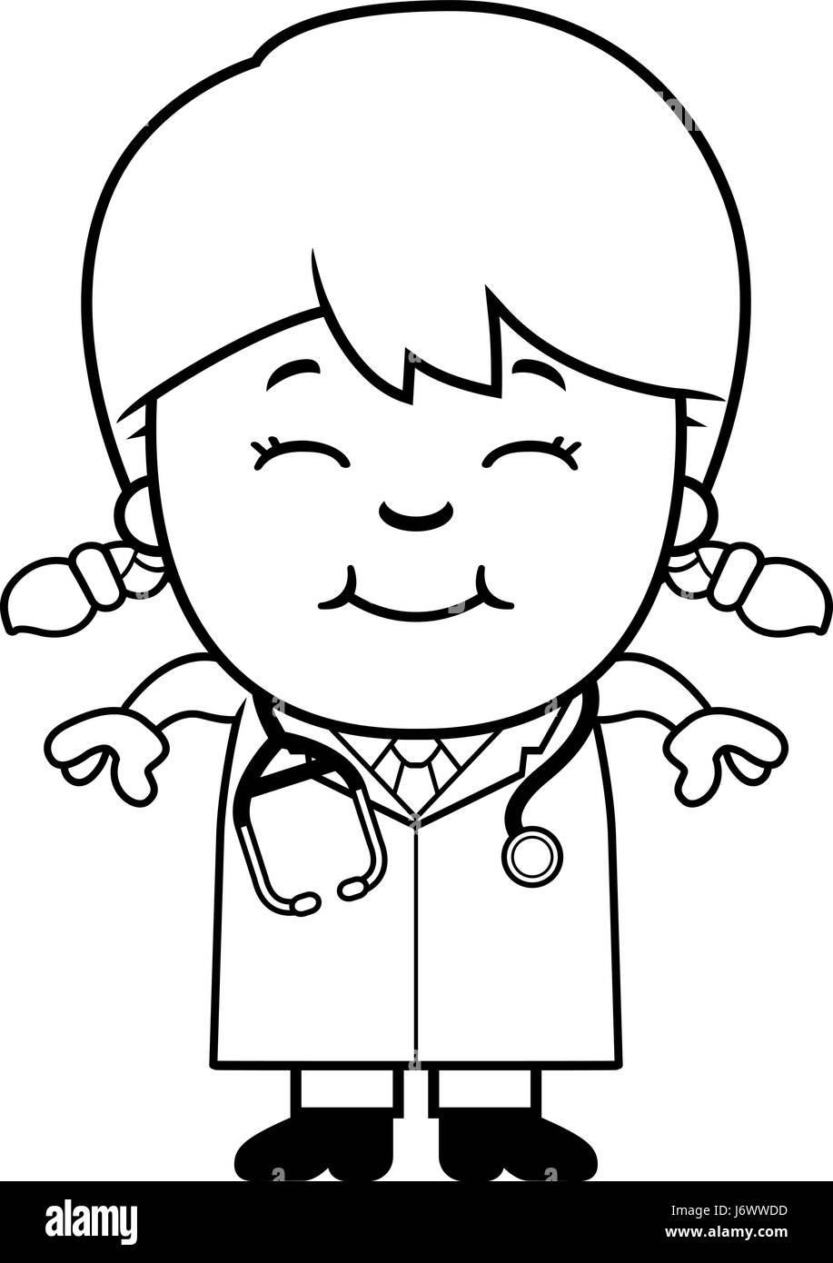A cartoon illustration of a child doctor smiling Stock Vector Image ...