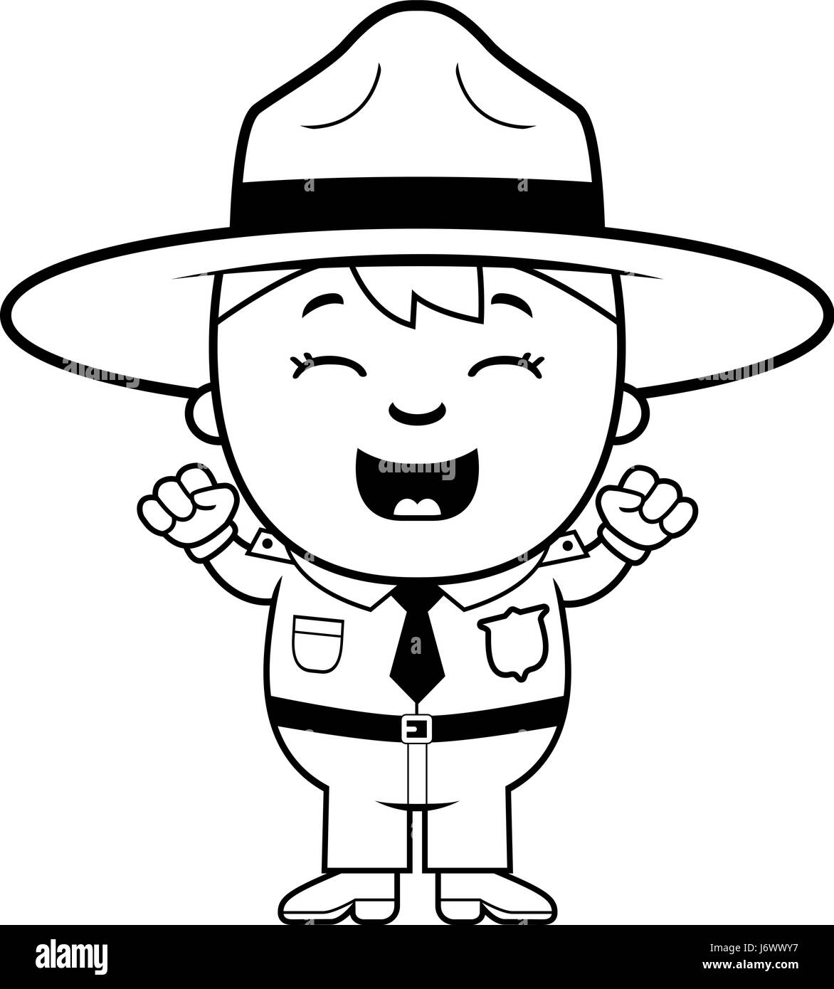 Cartoon illustration boy park ranger hi-res stock photography and ...