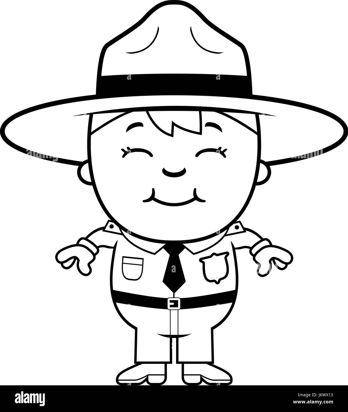 A happy cartoon boy in a park ranger costume Stock Vector Image & Art ...
