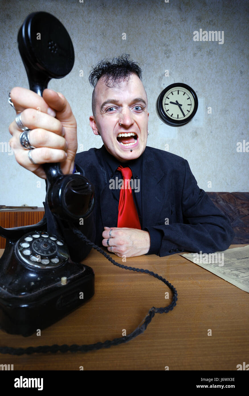 Phone laughing mad hi-res stock photography and images - Alamy
