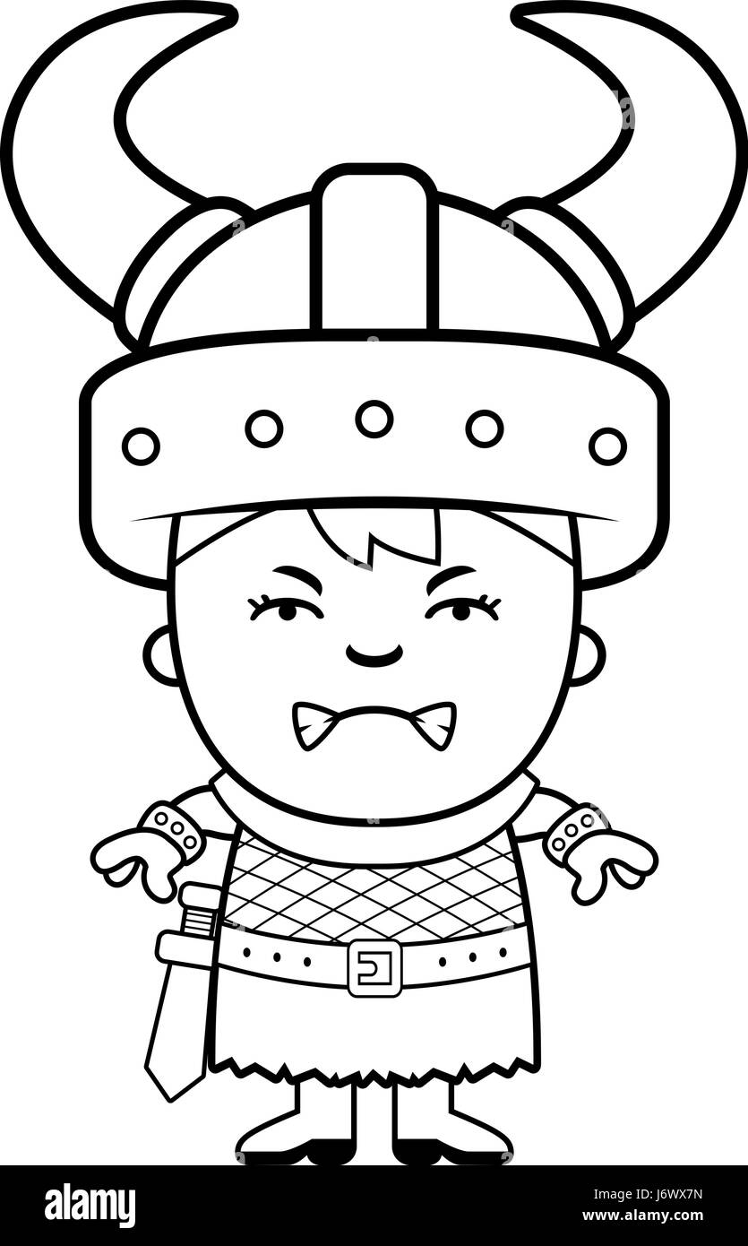 A cartoon illustration of a viking boy looking angry Stock Vector Image ...
