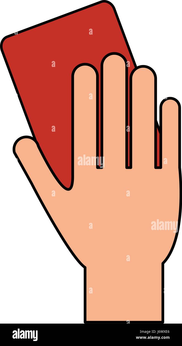 color image cartoon hand with red card Stock Vector Image & Art - Alamy