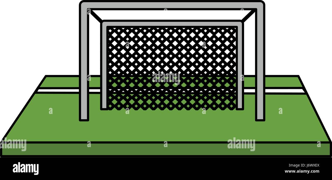 color image cartoon soccer goal in grass Stock Vector Image & Art - Alamy