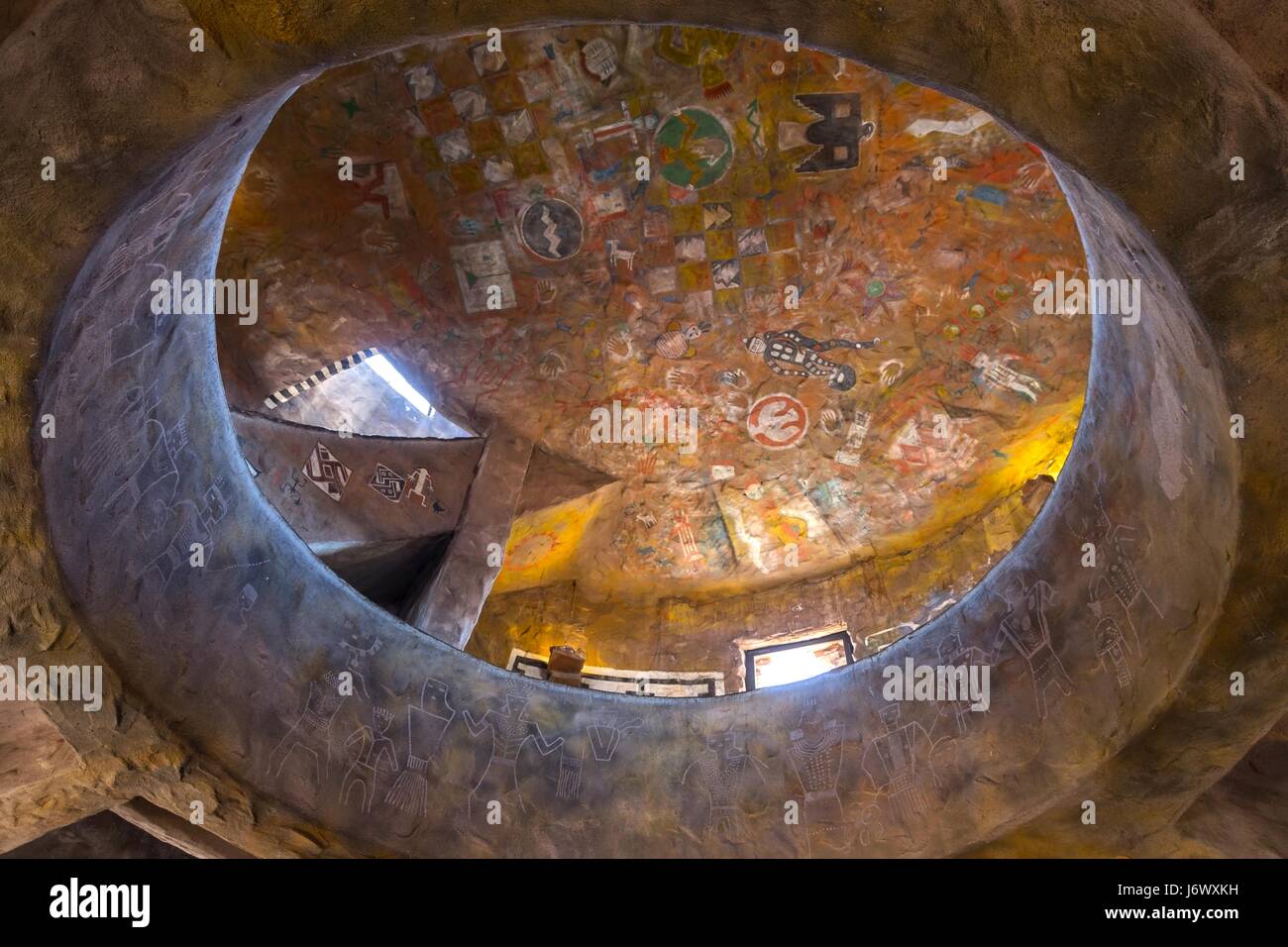 Iconic Desert View Watchtower Interior on Grand Canyon Arizona South ...