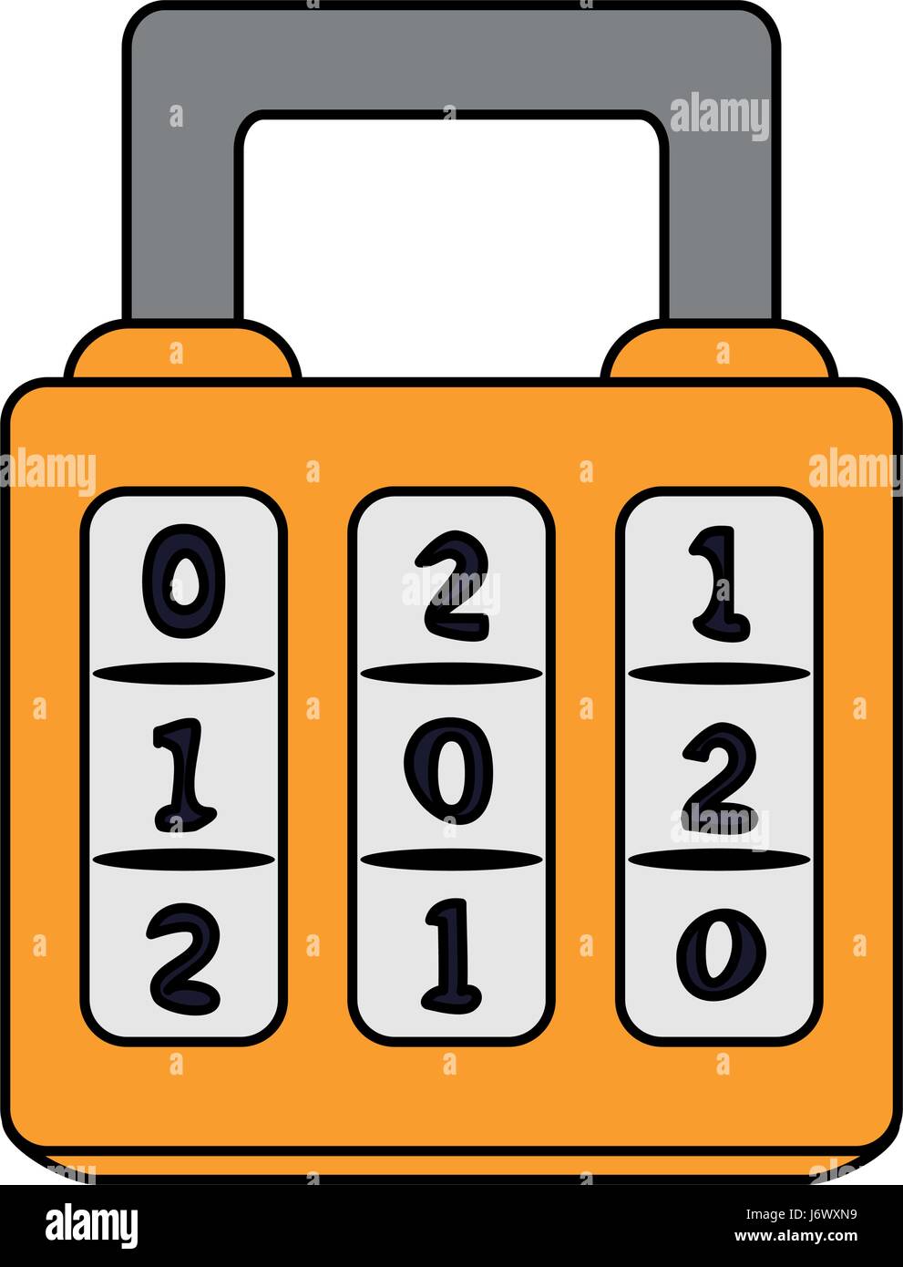 color image cartoon combination padlock with square body Stock Vector ...