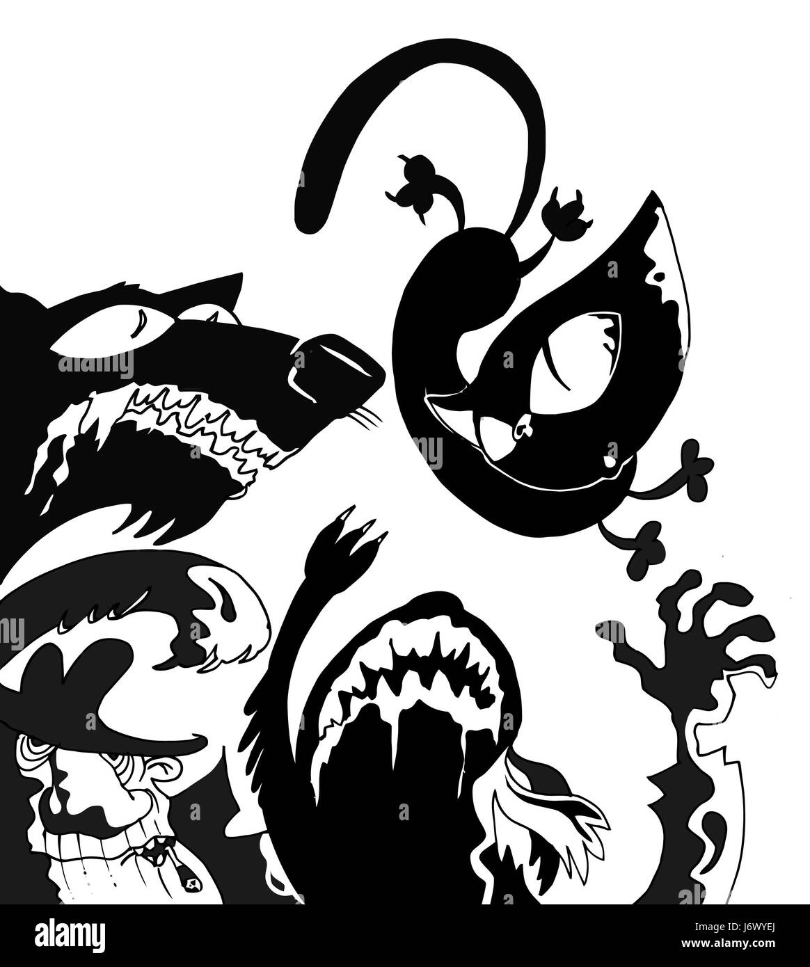 fight fighting black swarthy jetblack deep black dog pussycat cat ...