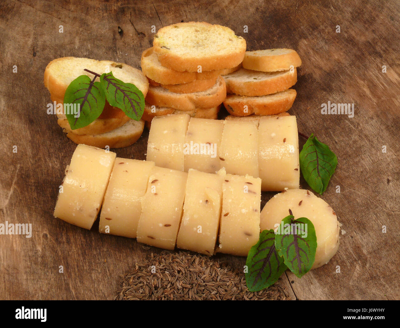 sour milk cheese and bruschetta Stock Photo - Alamy