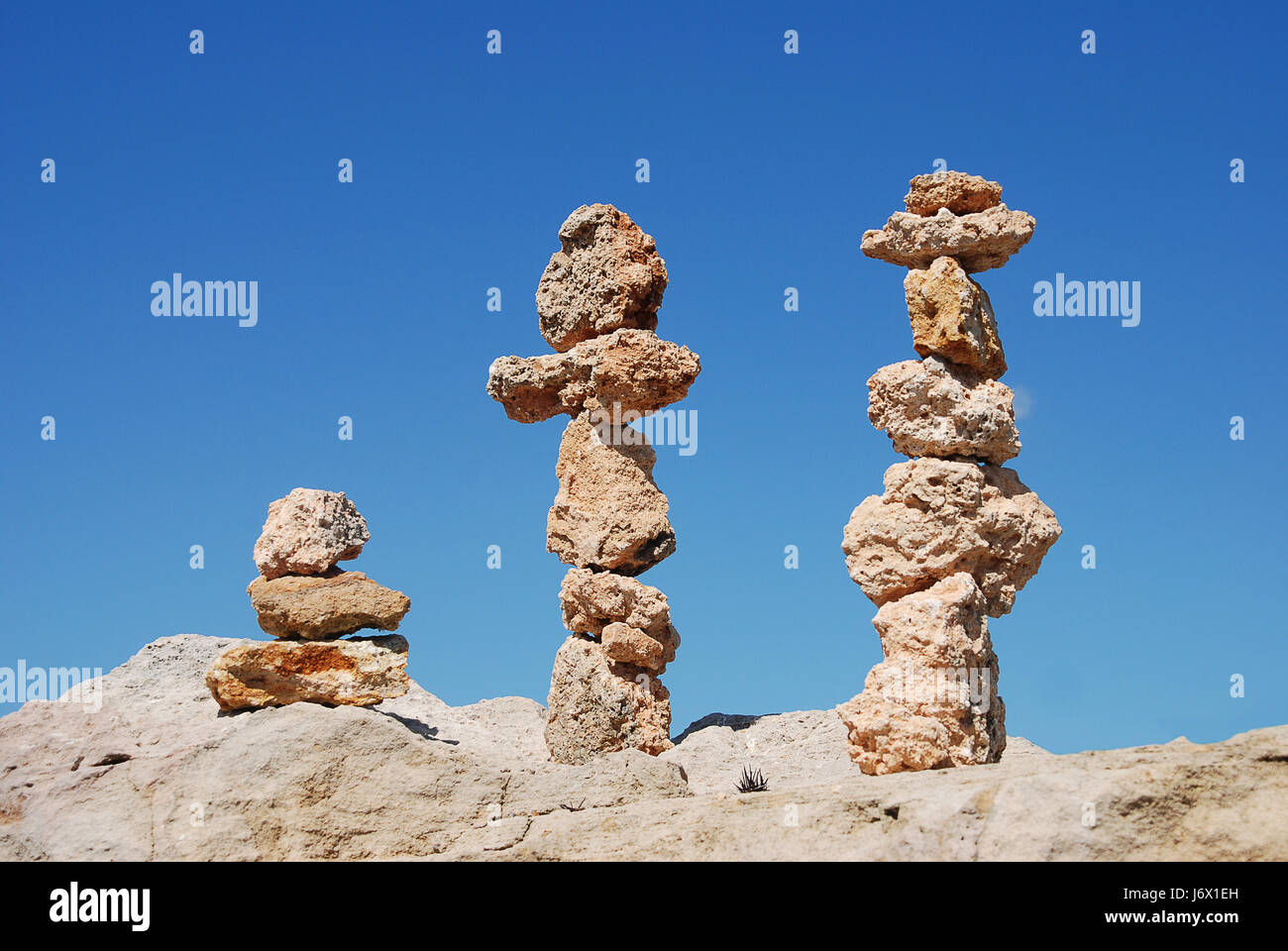 three stone stacks Stock Photo - Alamy