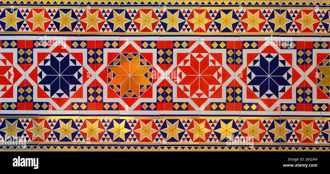 oriental mosaic pattern on tiles Stock Photo - Alamy