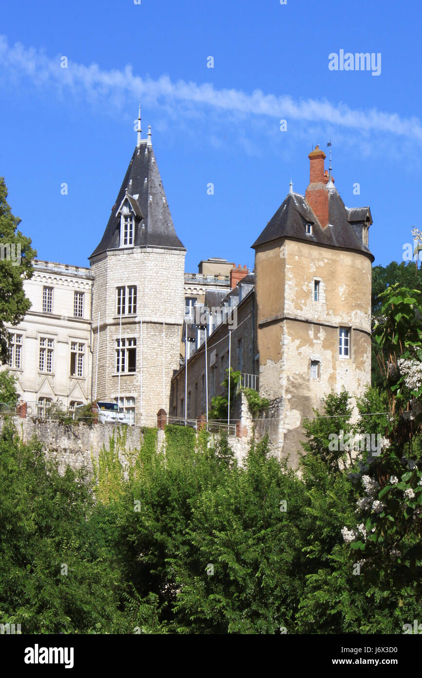 bridge postcard rampart castle landscape scenery countryside nature ...