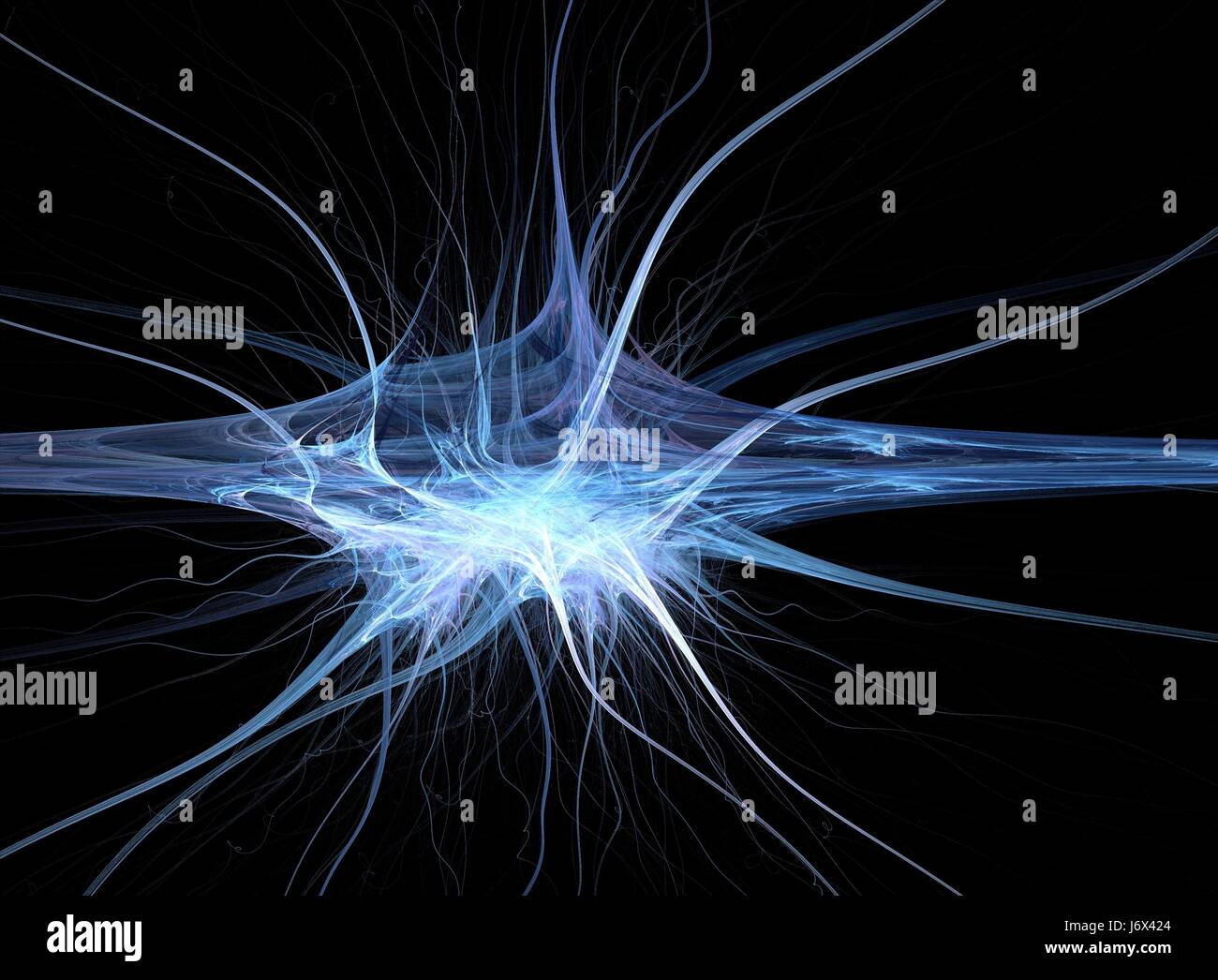 chaos cell abstract fractal anatomy brain nerve neuron blue motion ...