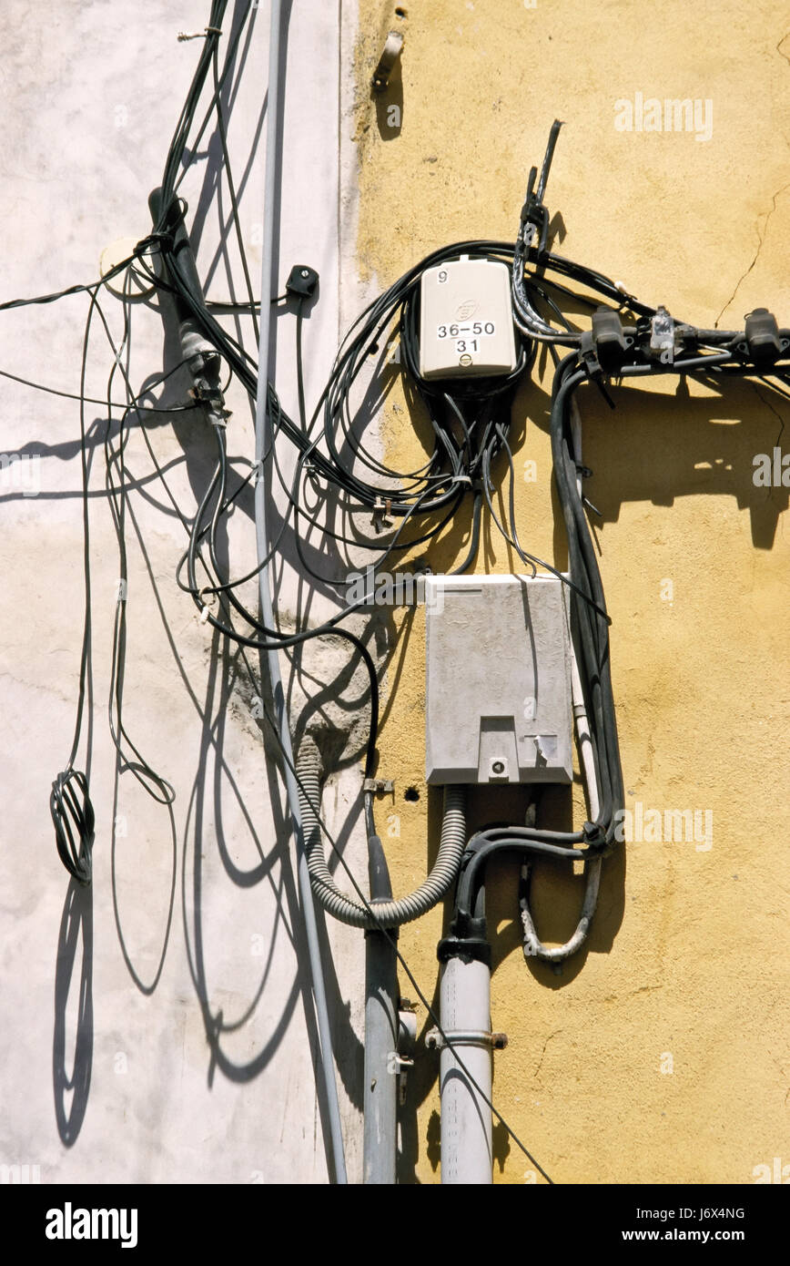 house connection power cable Stock Photo - Alamy