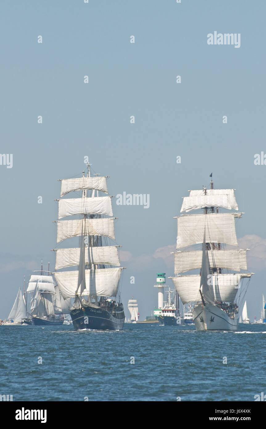blue sail mast boat week ship old baltic sailing firmament sky salt ...