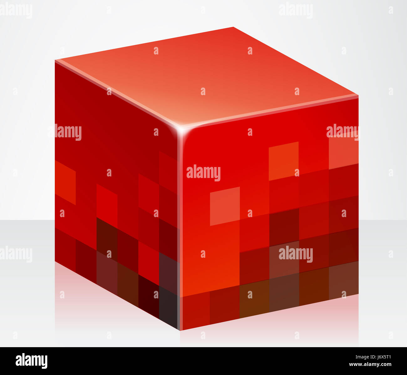 cube red beautiful beauteously nice object detail art isolated model ...