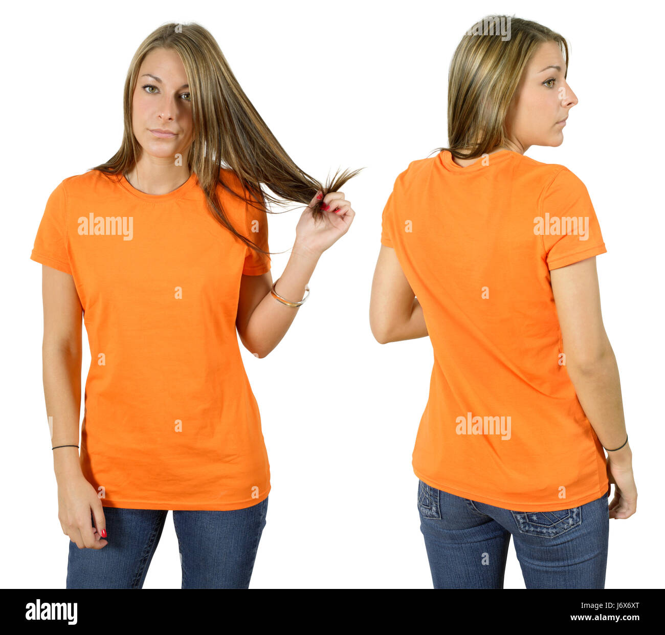 Orange T Shirt Front And Back