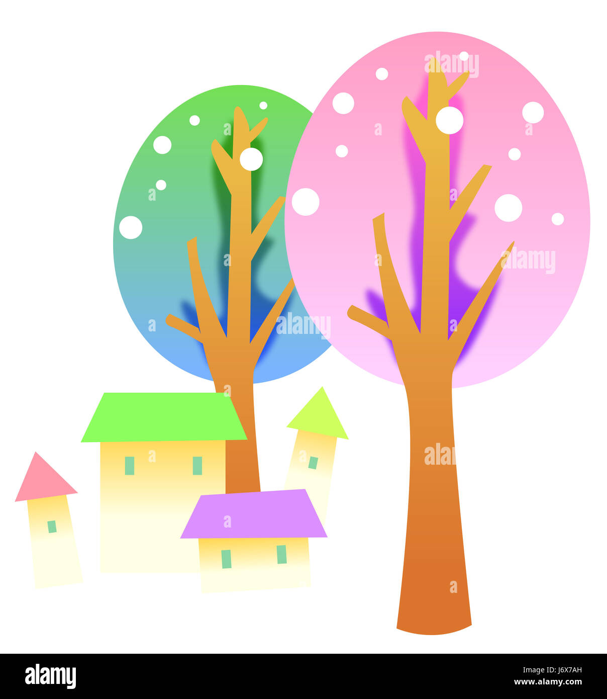 house building tree blue house building beautiful beauteously nice leaf ...