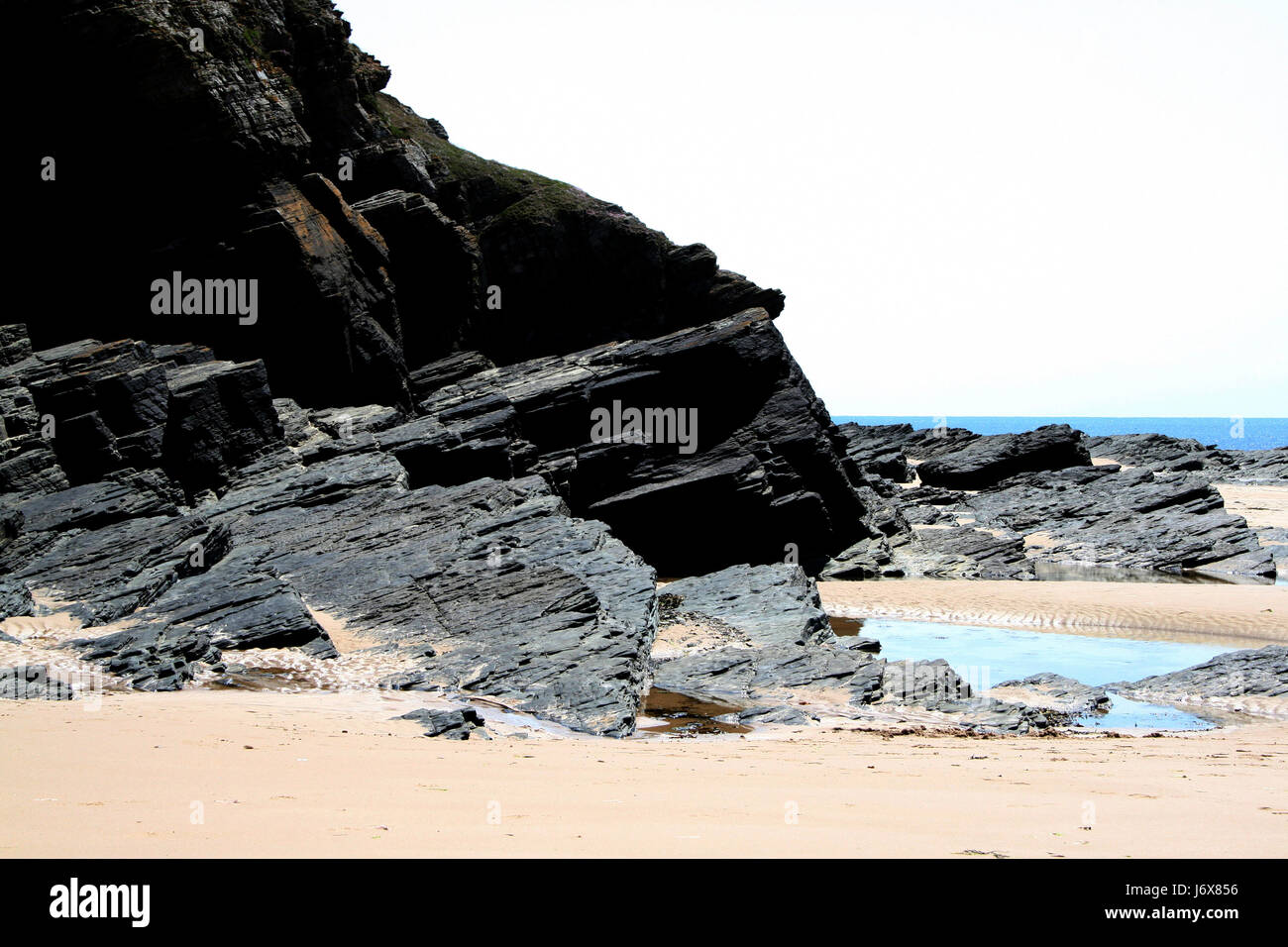 stone beach seaside the beach seashore rock france mountain normandy ...