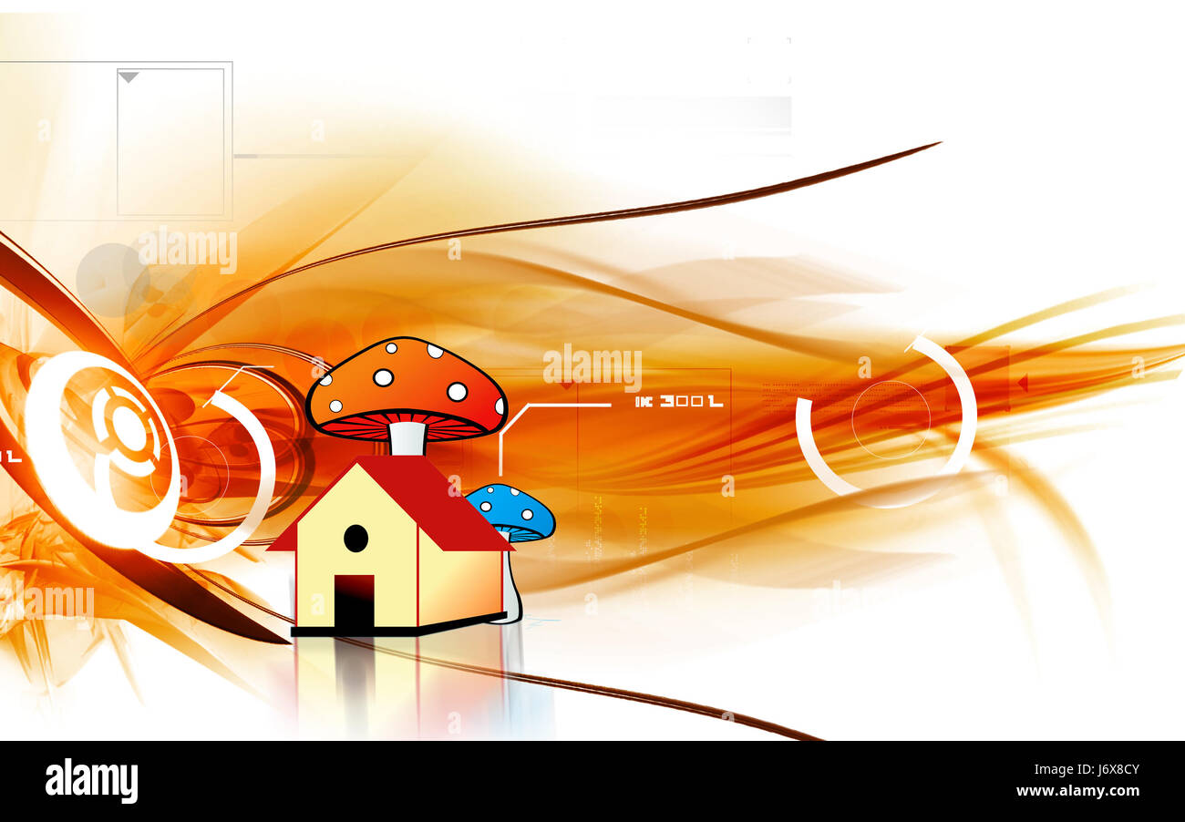 house building villa mushroom fungus landscape scenery countryside ...