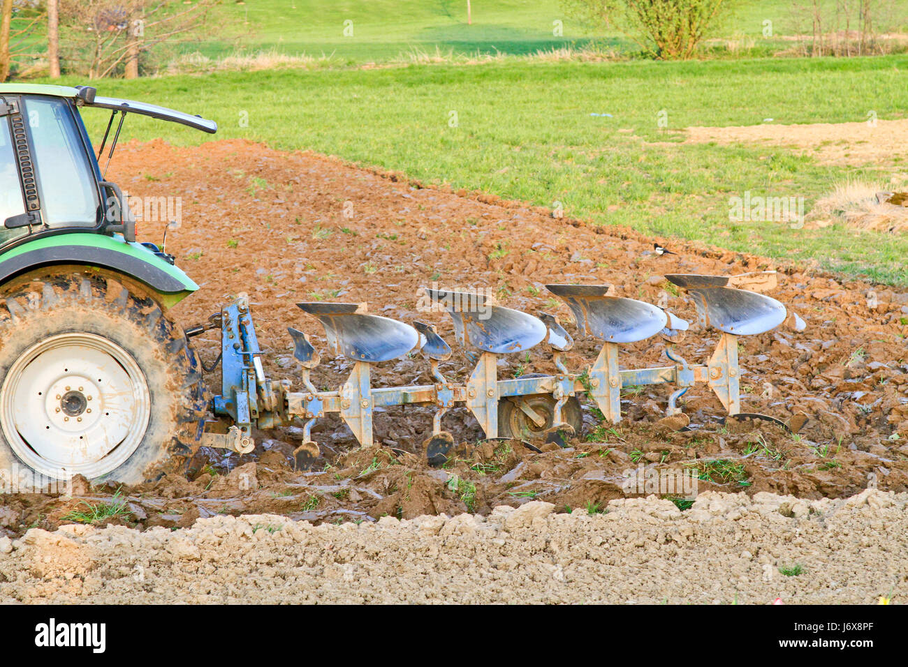 field acre tractor plough plaice ploughs work unit agrarian engineering ...