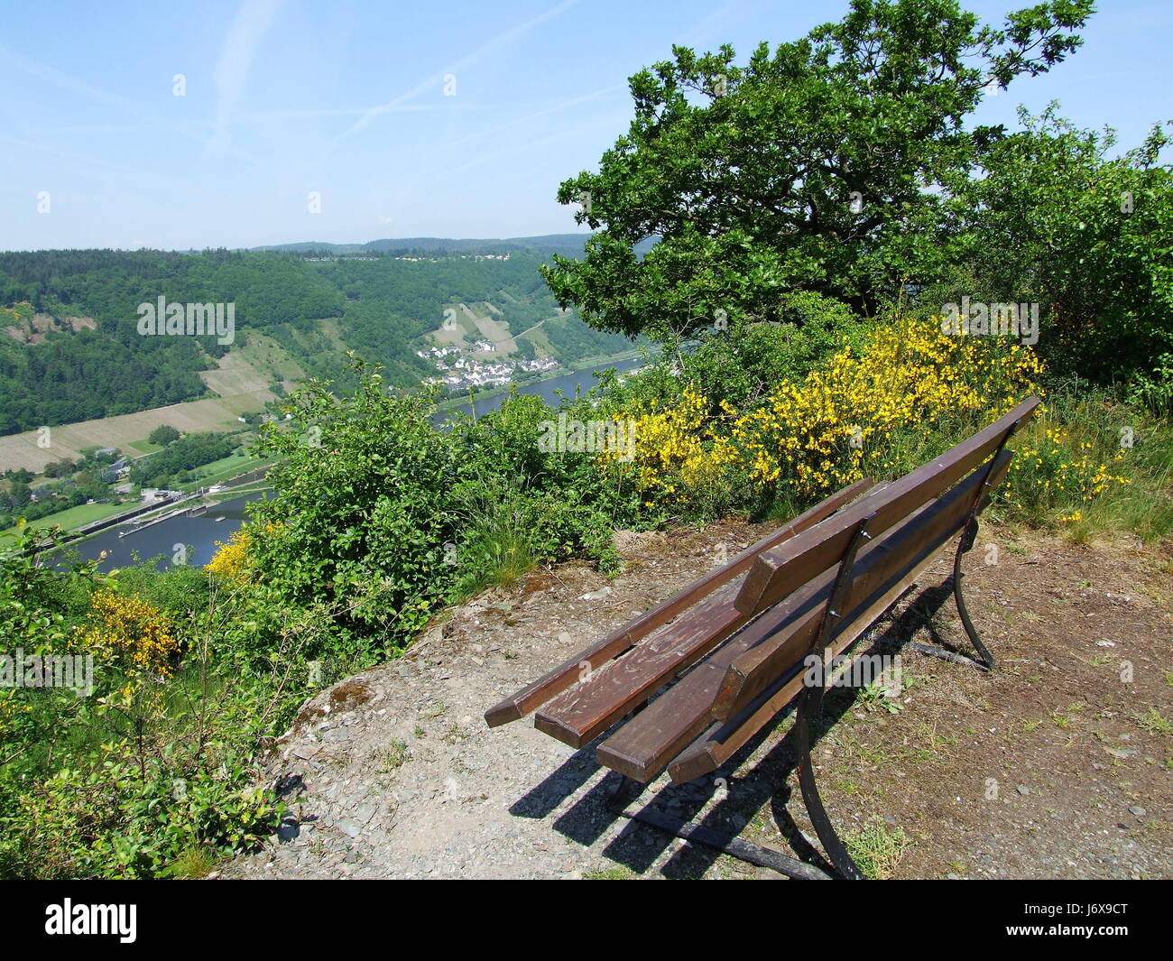bank am moselhhenweg in enkirch Stock Photo - Alamy
