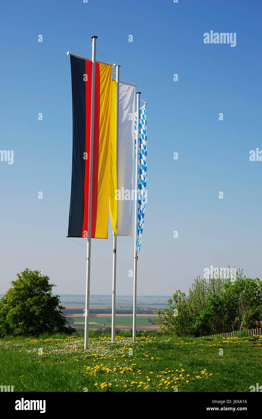 bavaria flag catholic flags flutter flagpole fluttering blue hill ...
