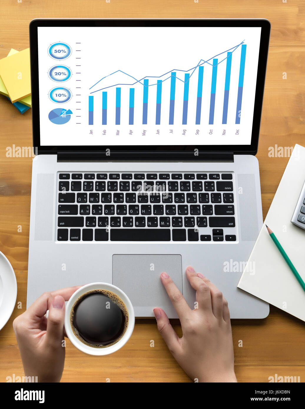 Sales Many charts and graphs Business Increase Revenue Shares Concept ...