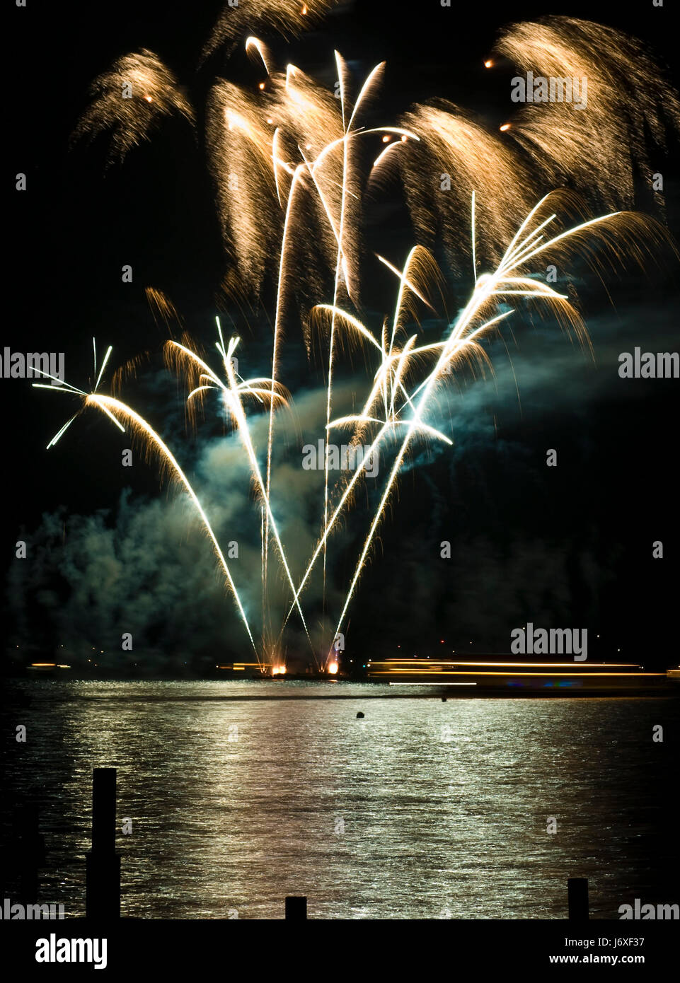 night nighttime party celebration pyrotechnics reflections explosion ...