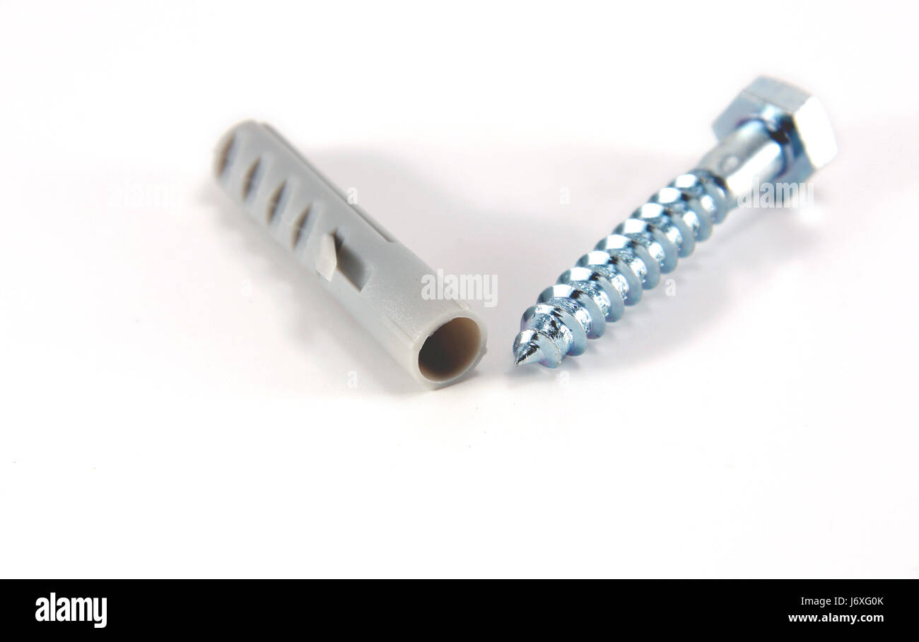 Iron rawl plug and screw hi-res stock photography and images - Alamy