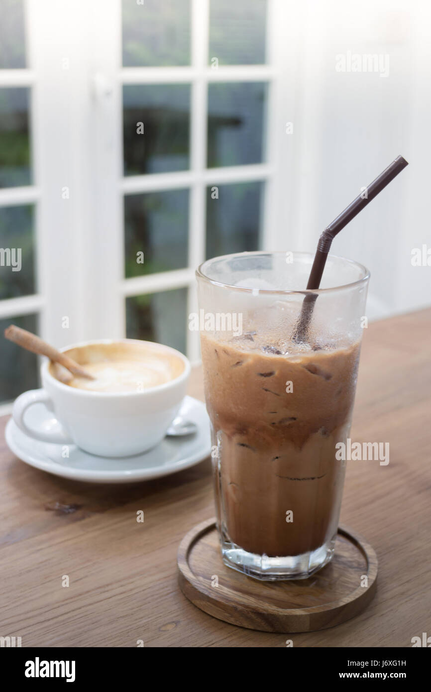 Hot And Cold Coffee Drink, stock photo Stock Photo - Alamy
