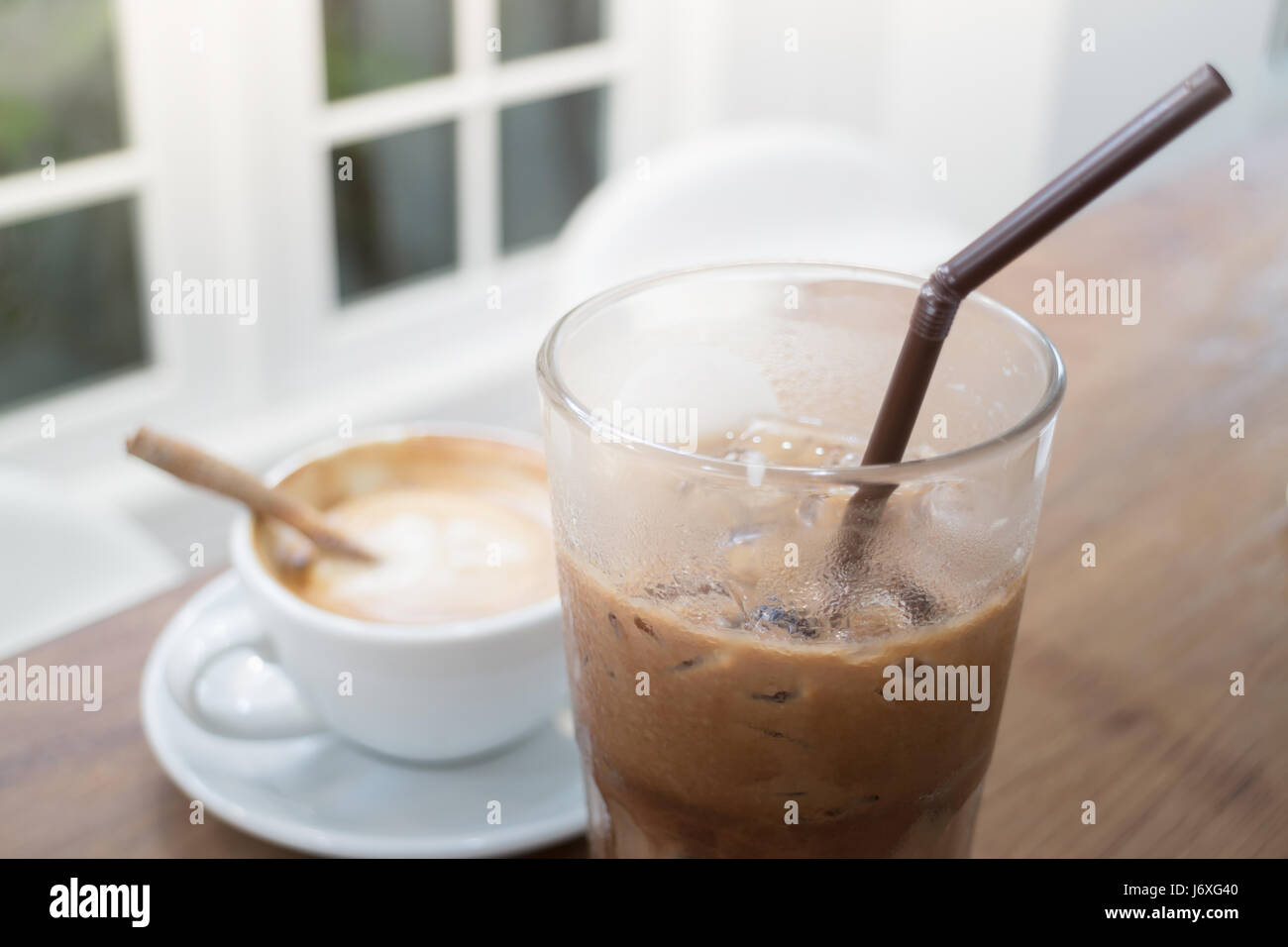 Hot And Cold Coffee Drink, stock photo Stock Photo - Alamy