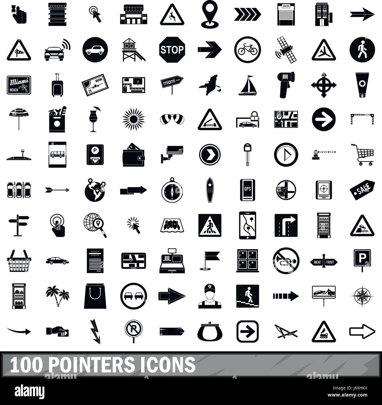 100 pointers icons set, simple style Stock Vector Image & Art - Alamy