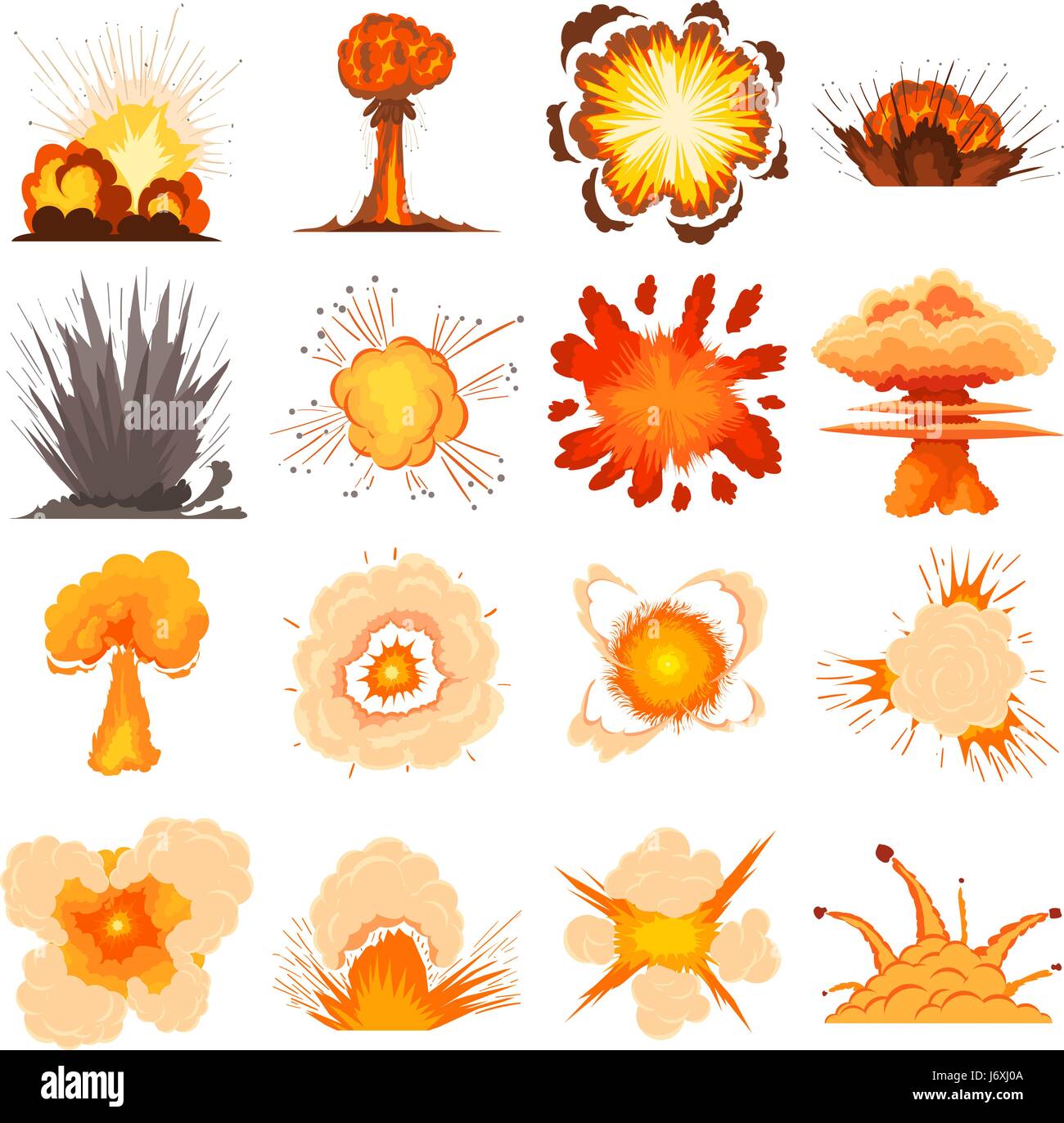 Explosion effect icons set, cartoon style Stock Vector Image & Art - Alamy