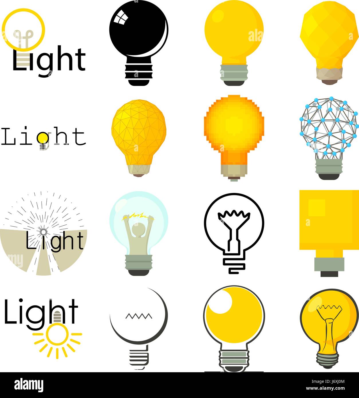 Light lamp icons set, cartoon style Stock Vector Image & Art - Alamy