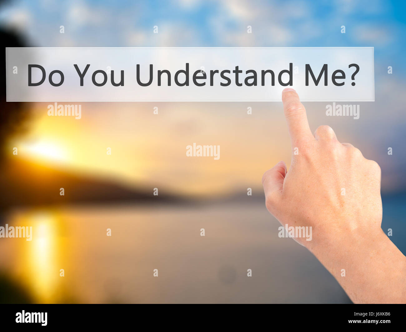 Do You Understand Me - Hand pressing a button on blurred background ...