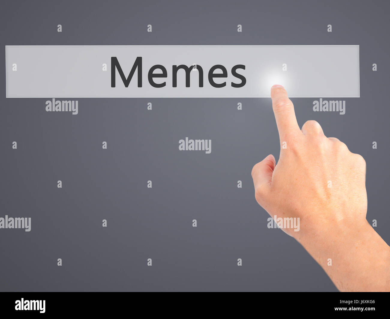 Memes - Hand pressing a button on blurred background concept . Business ...