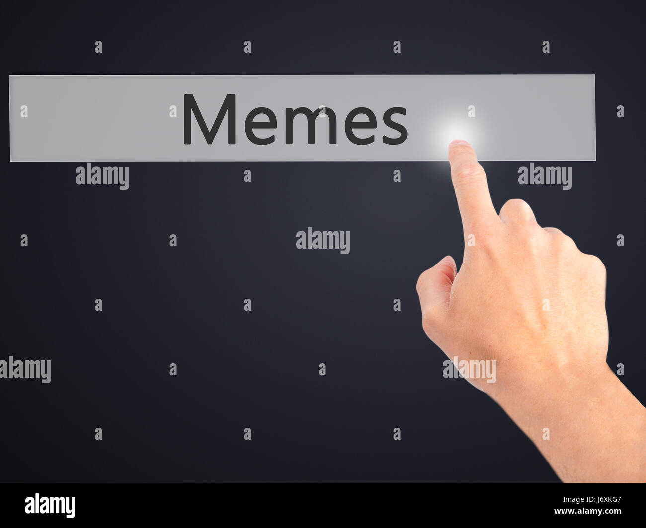Memes - Hand pressing a button on blurred background concept . Business ...