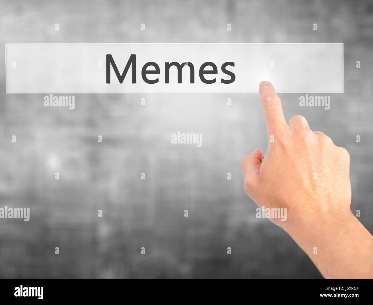 Memes - Hand pressing a button on blurred background concept . Business ...