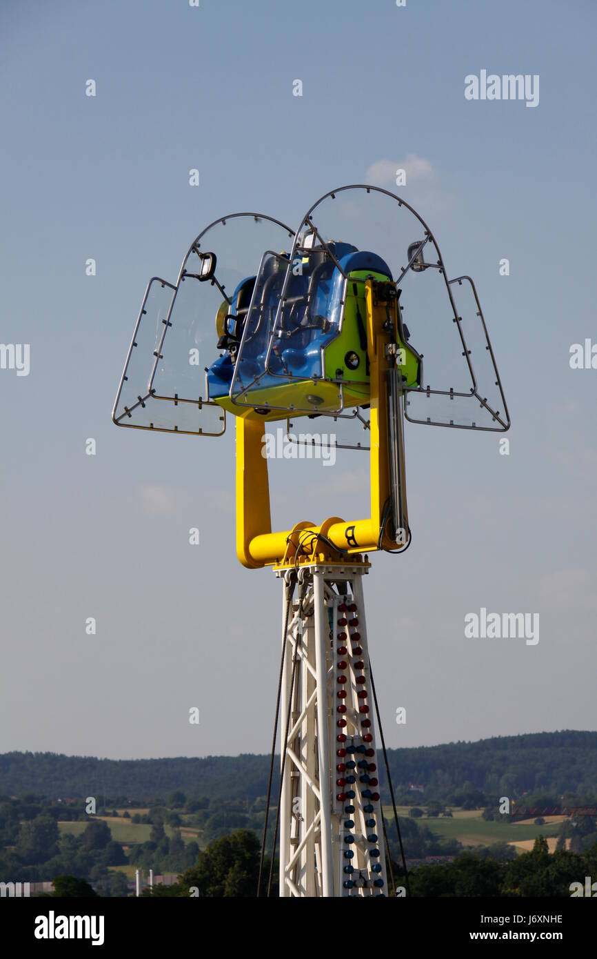 fair folk festival pendulum ferris wheel carousel swing blue motion ...