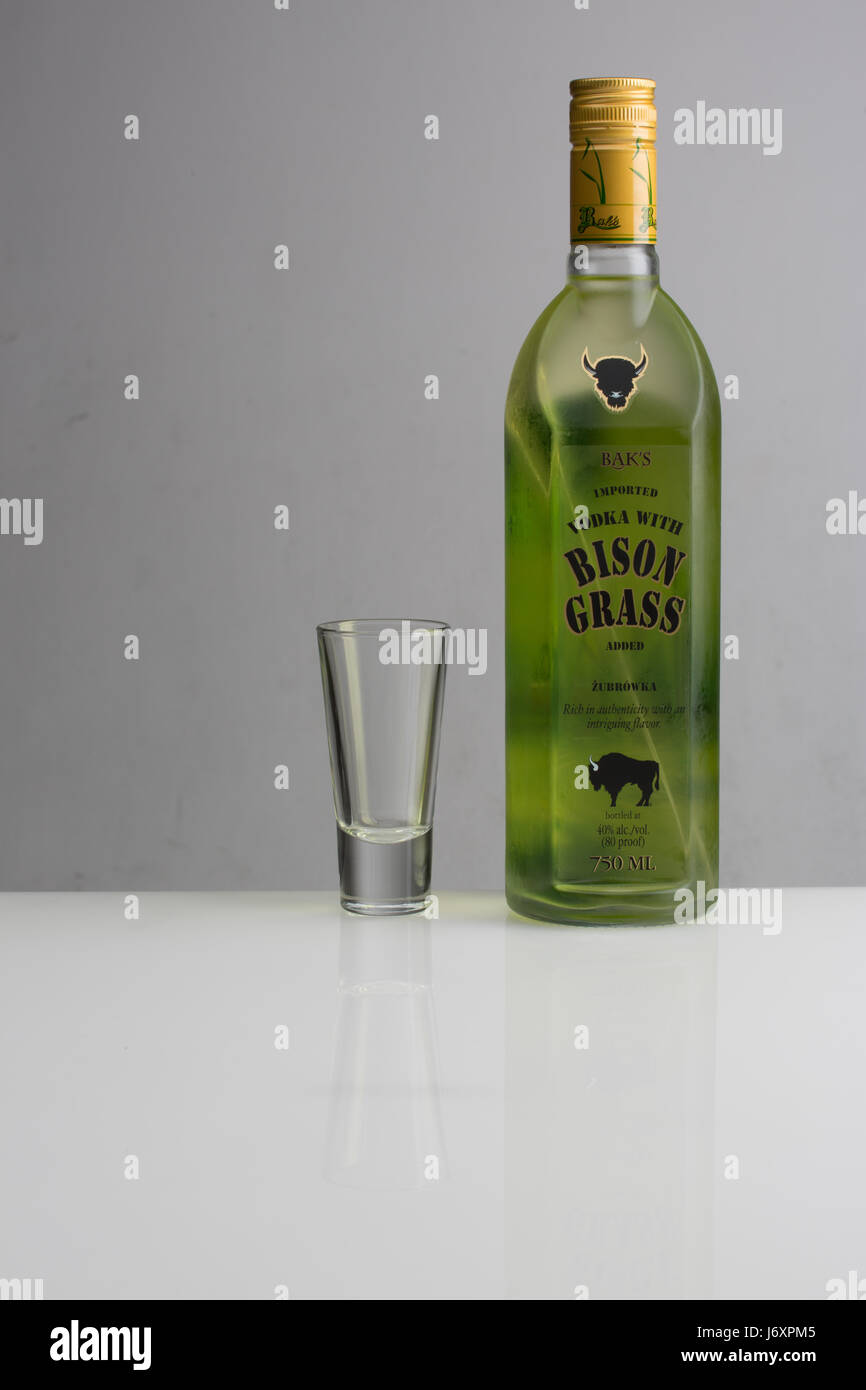 Bottle of vodka with short glass hi-res stock photography and images ...