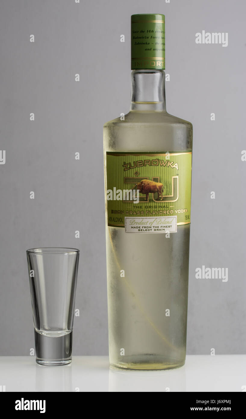 Bottle of vodka with short glass hi-res stock photography and images ...