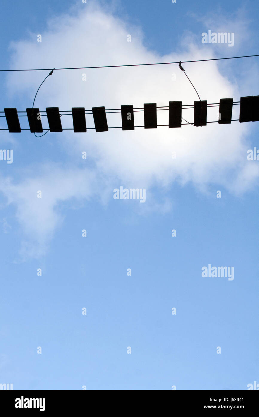 risk bridge crash high wire path way high pressure area dangerous blue ...