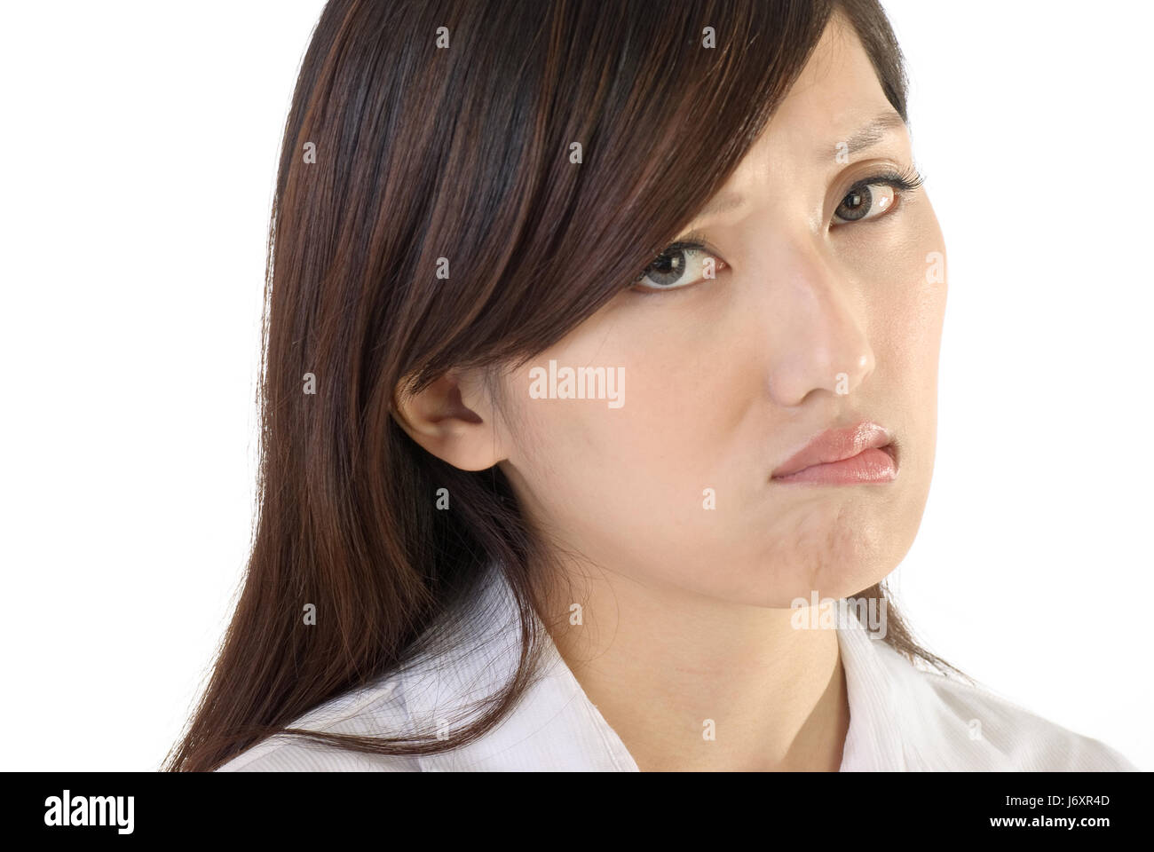 woman portrait sad look glancing see view looking peeking looking at ...