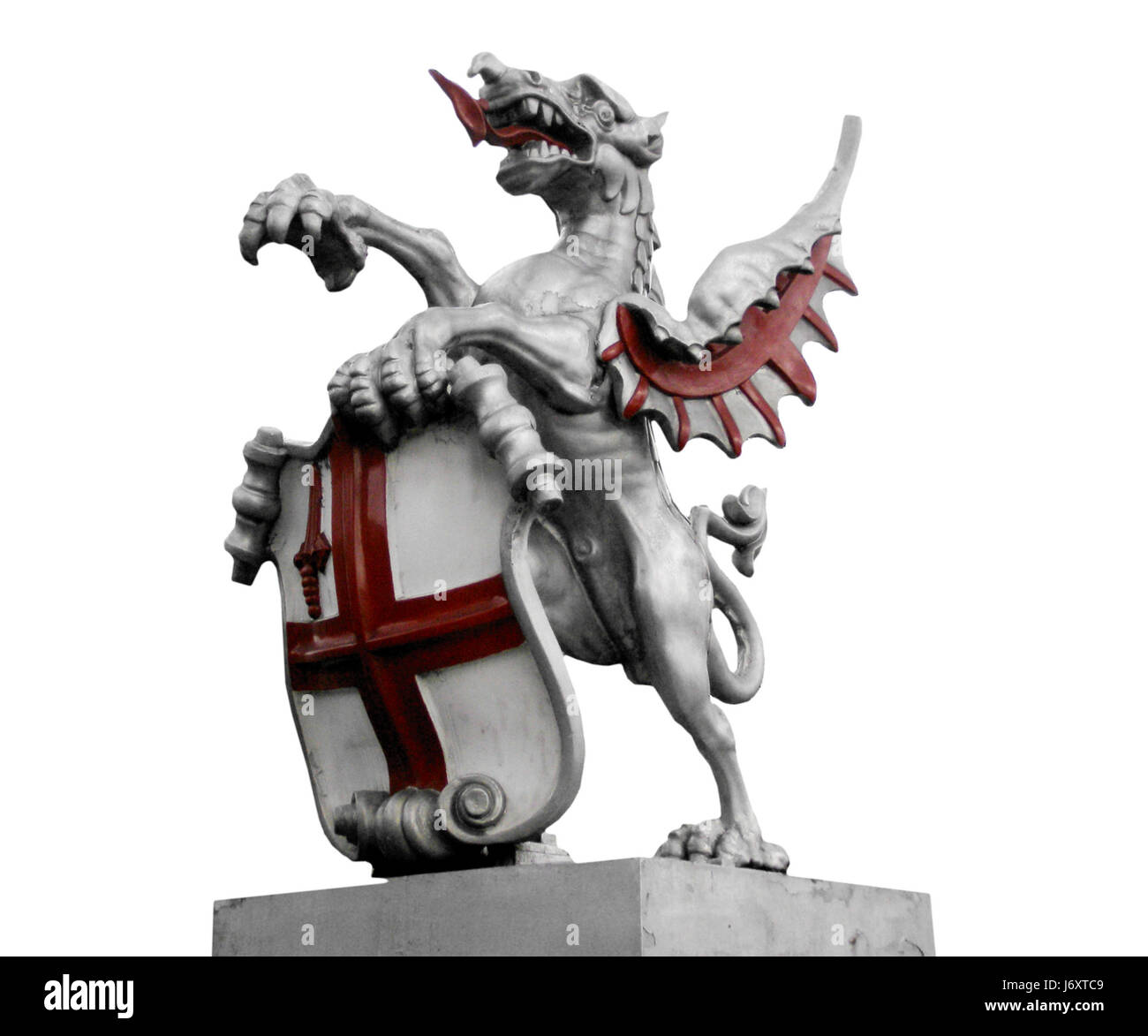 dragon drake saint george monument isolated public statue europe vessel ...