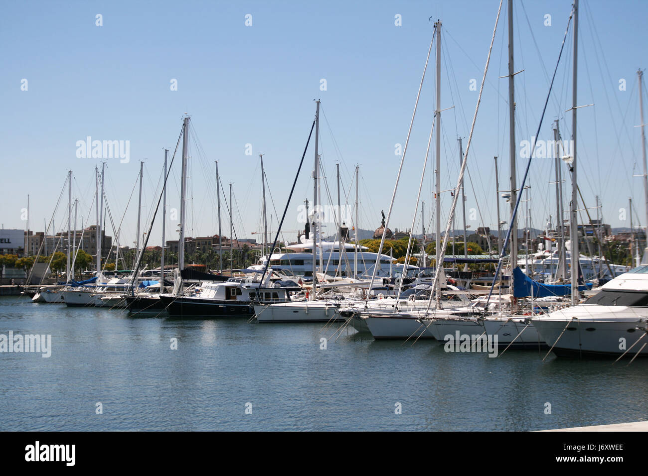 spain harbor harbours yacht barcelona rowing boat sailing boat sailboat ...