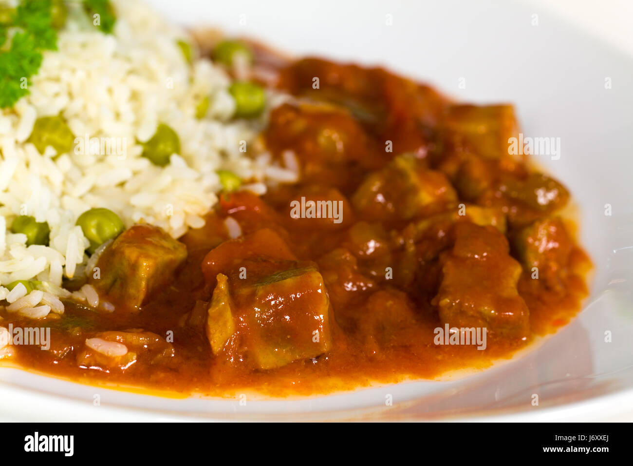 vegetable goulash meat cut into stripes beef rice pork salad meat ...